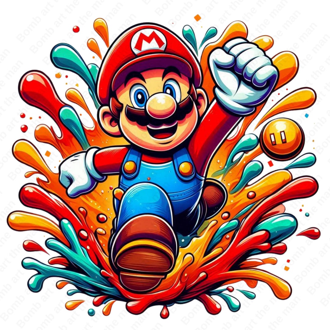 Super Mario Clipart, Super Mario Png, Splash Design, Transparent Design ...
