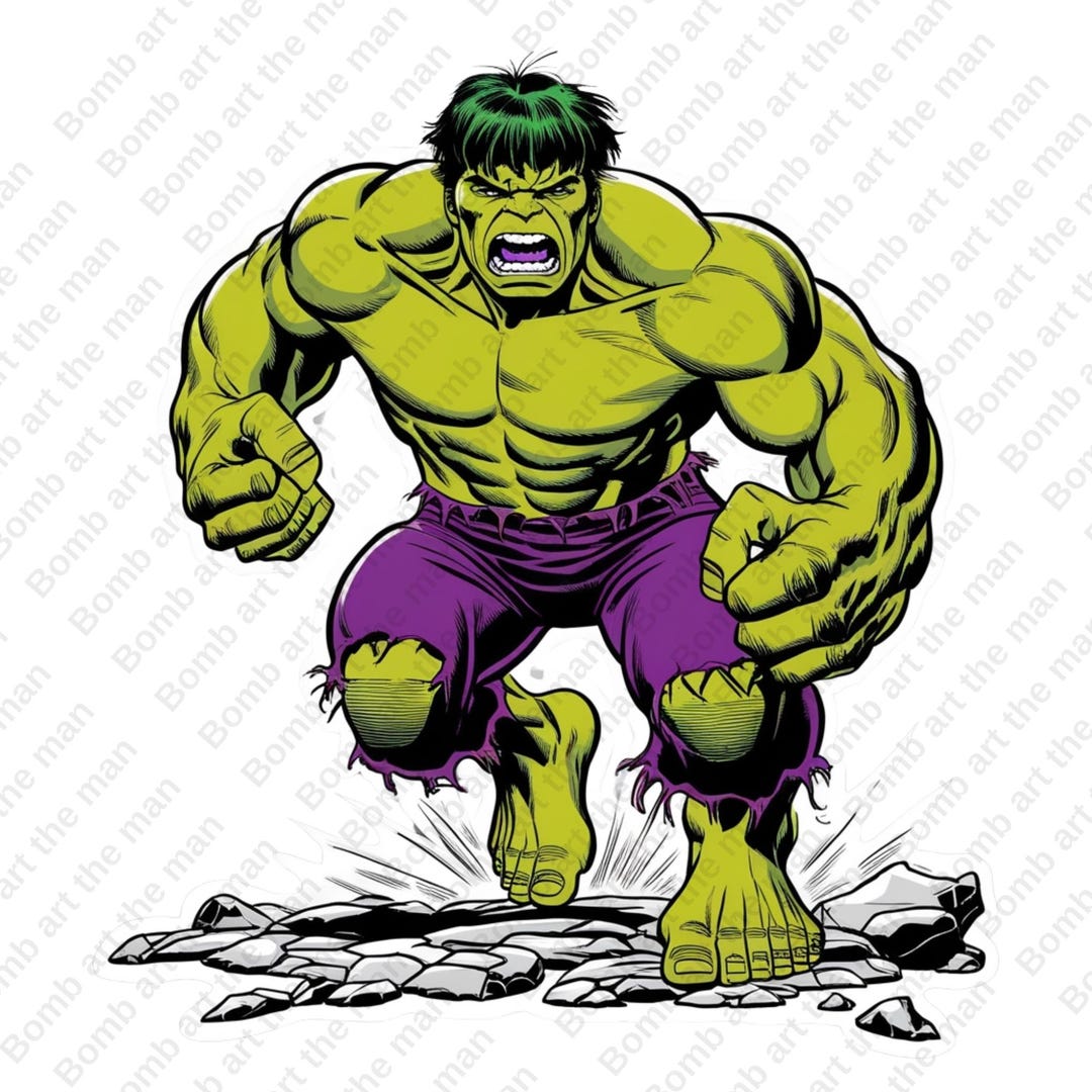 Hulk Clipart, Hulk Png, Super Hero Png, Hulk Comic Design, Instant ...