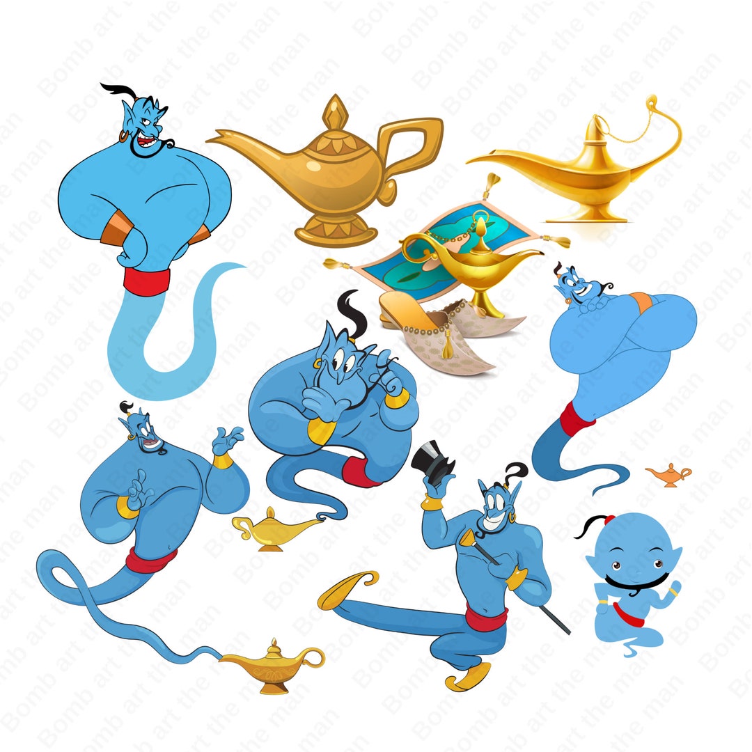 Aladdin Genie Png Bundle, Genie Clipart, Aladdin Lamp Png, Instant Download - Etsy