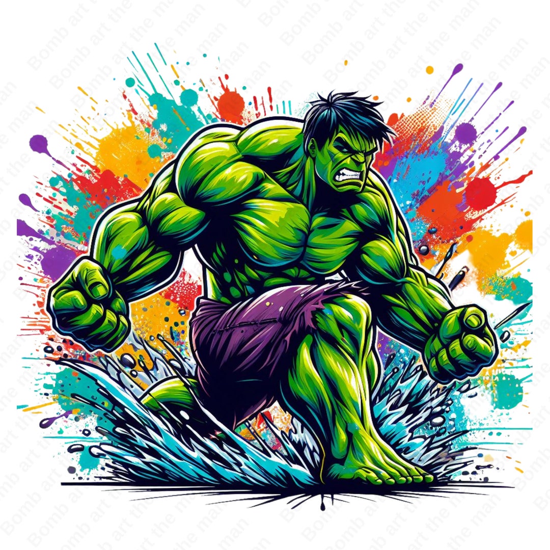 Hulk Clipart, Hulk Png, Super Hero Png, Hulk Splash Design, Instant ...