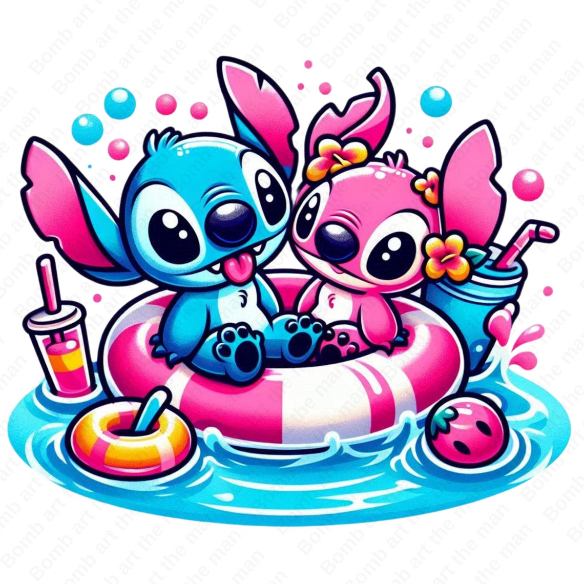 Stitch and Angel, Summer Clipart, Stitch and Angel Png, Transparent ...