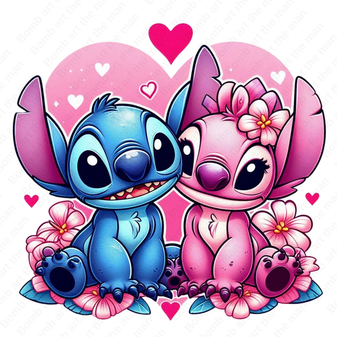 Stitch and Angel Png, Stitch and Angel Clipart, Stitch Love Design ...