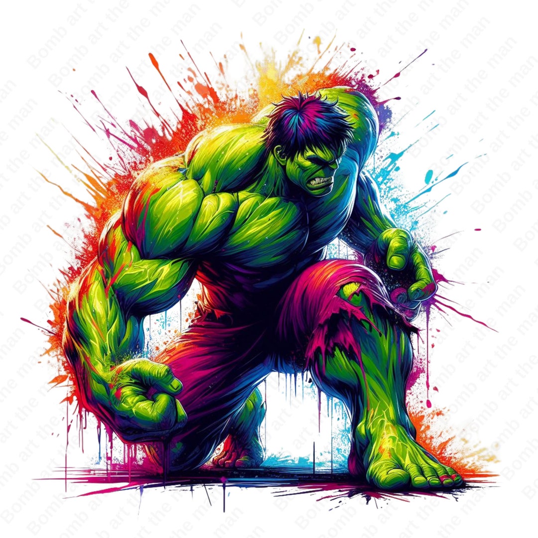 Hulk Clipart, Hulk Png, Super Hero Png, Hulk Splash Design, Instant ...