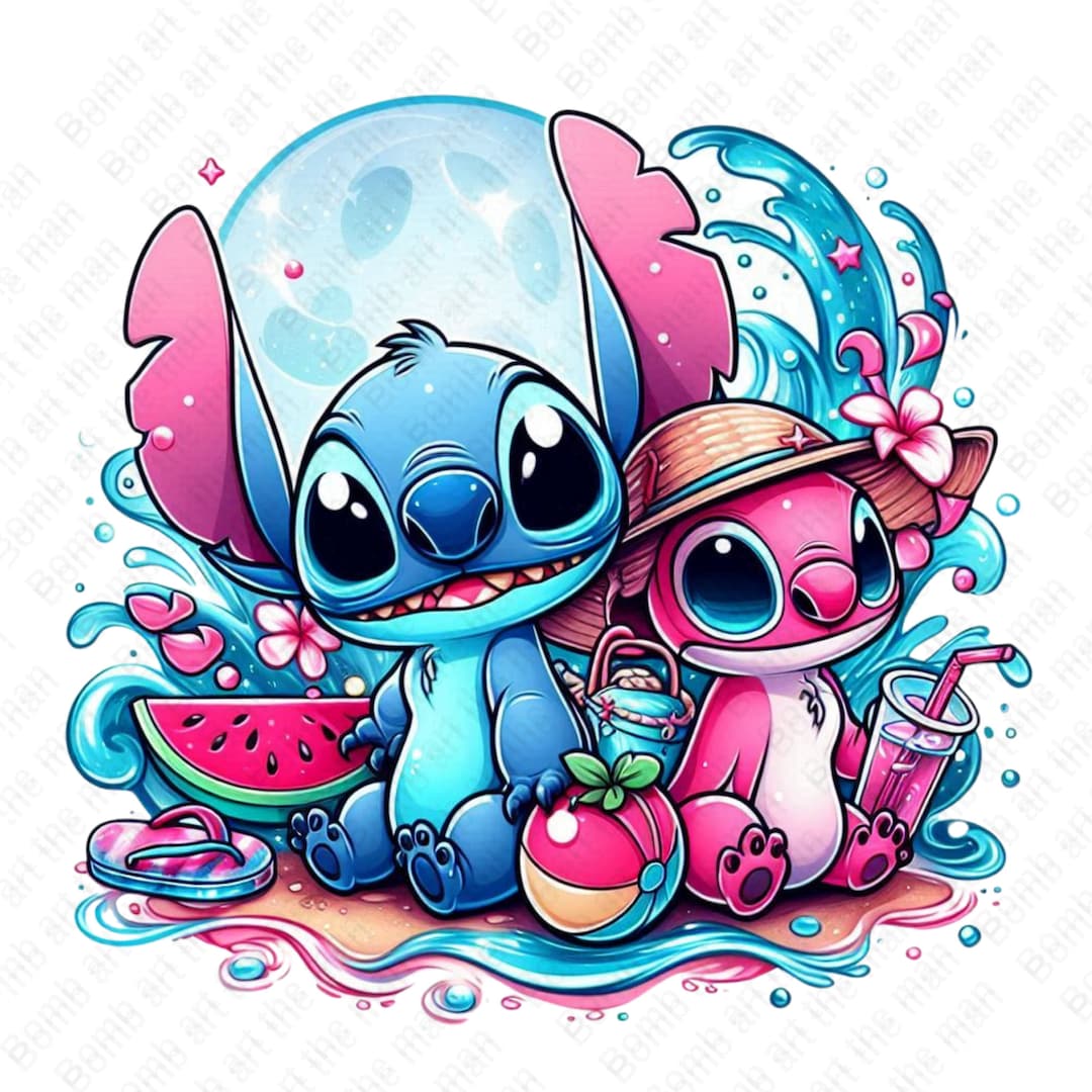 Stitch and Angel, Summer Clipart, Stitch and Angel Png, Transparent ...