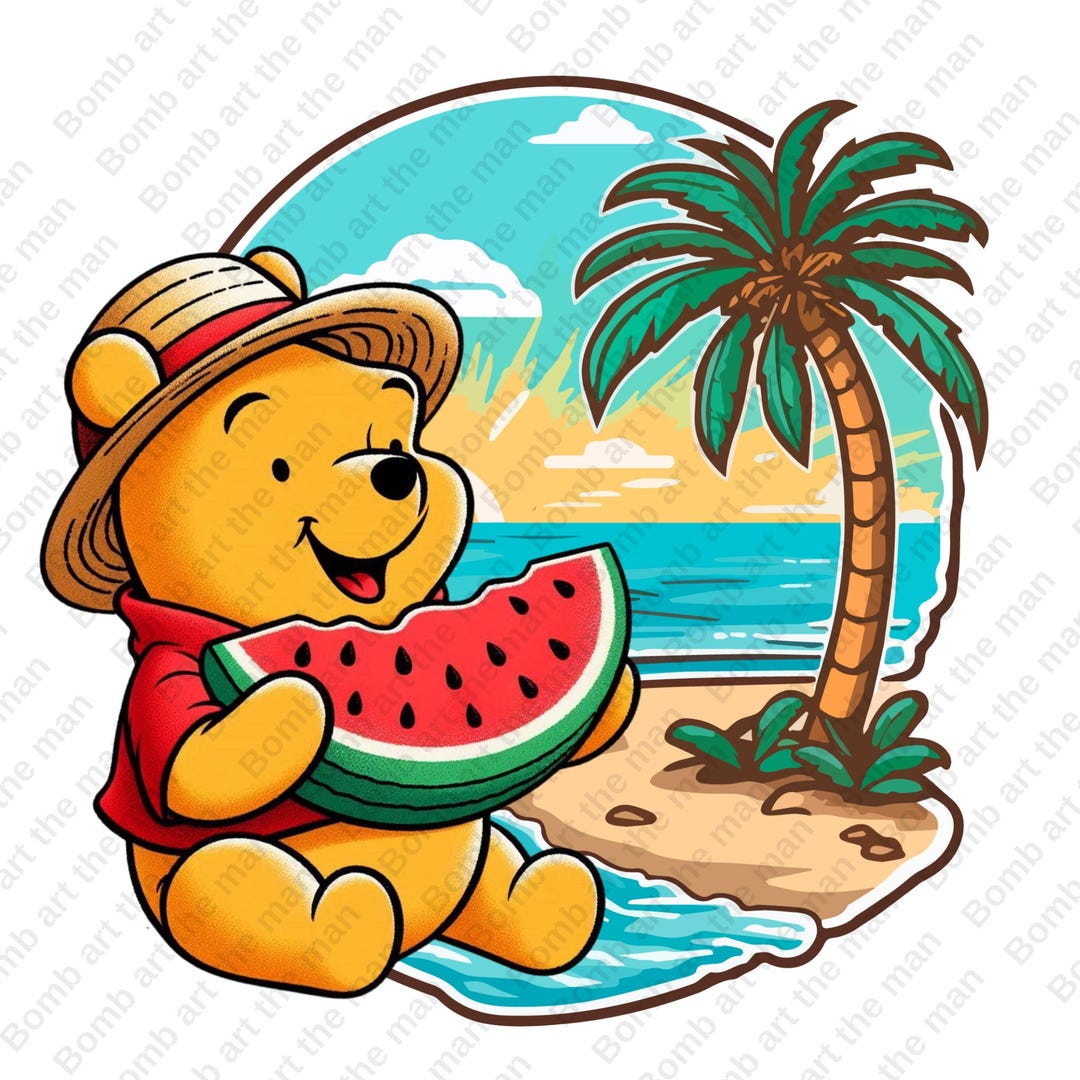 Winnie the Pooh Funny Clipart, Winnie the Pooh Eating Watermelon, Cute ...