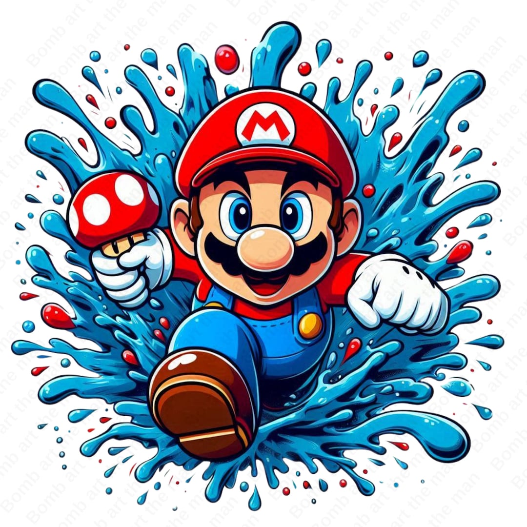 Super Mario Clipart, Super Mario Png, Splash Design, Transparent Design ...