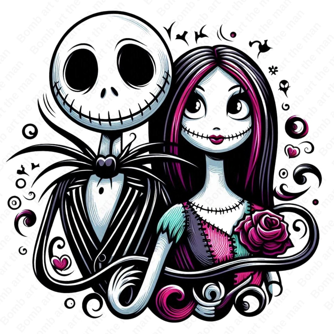 Jack and Sally Clipart, Nightmare Before Christmas, Skeleton Png ...