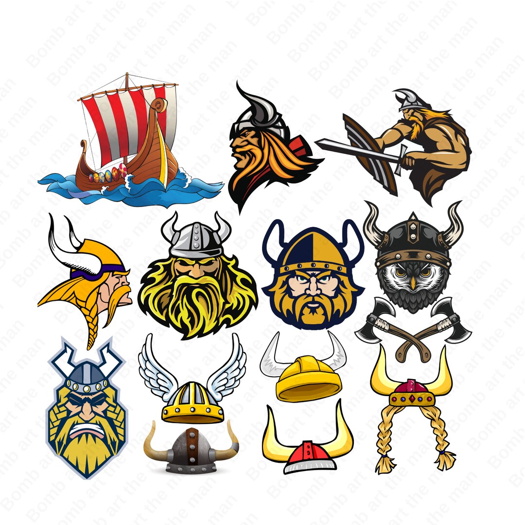Vikings Png Bundle, Cartoon Vikings Clipart, Cute Vikings Png, Helmet ...
