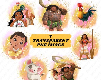 Moana Png Bundle, Moana Clipart Set, Hei Hei Png, Maui Png, Instant ...