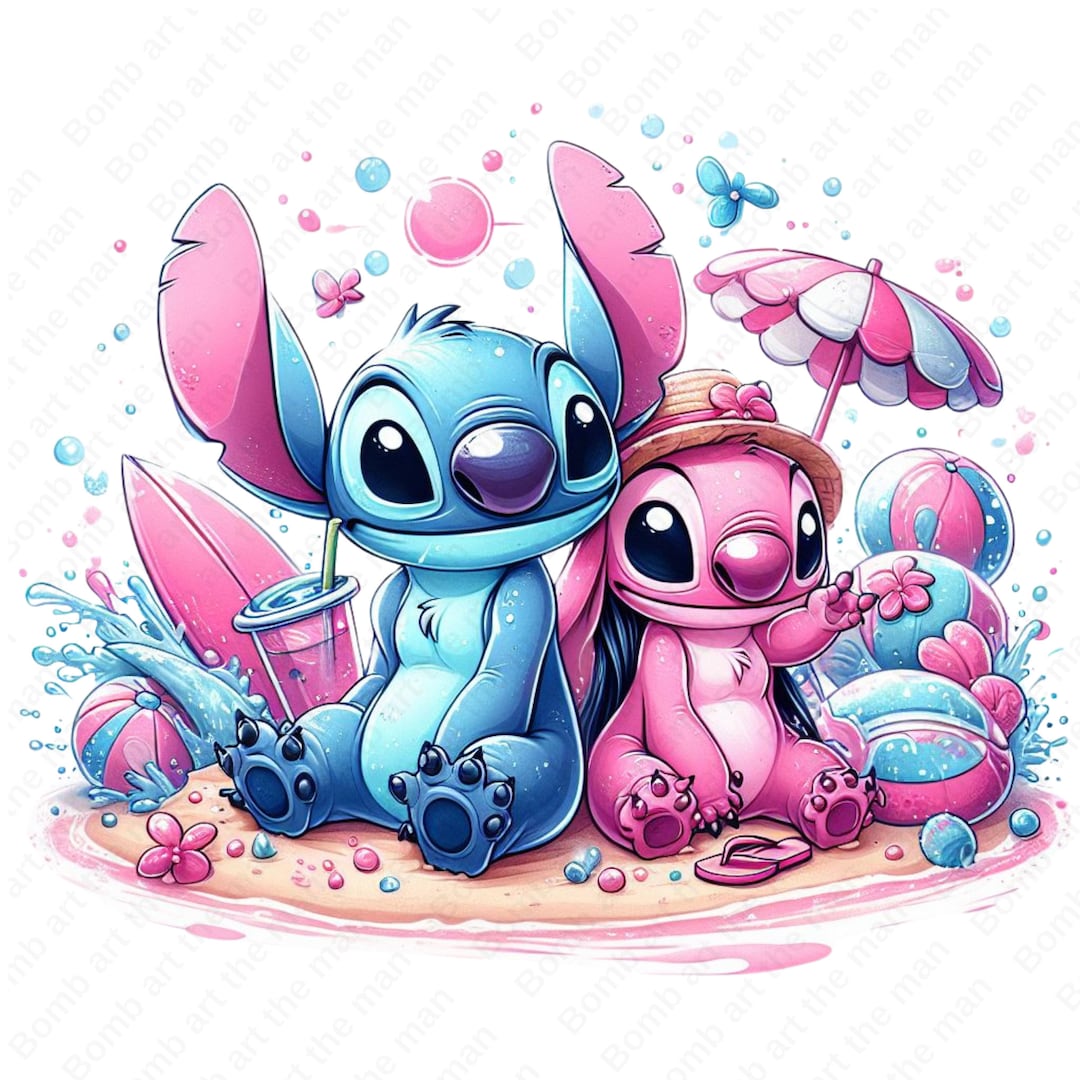 Stitch and Angel, Summer Clipart, Stitch and Angel Png, Transparent ...