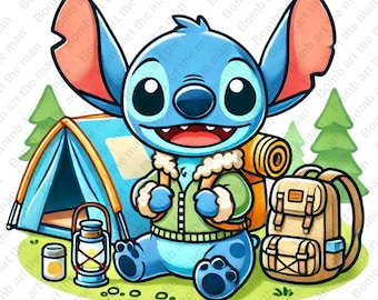 Cute Stitch Clipart, Stitch Png, Cute Cartoon Character, Transparent Design, Instant Download ...
