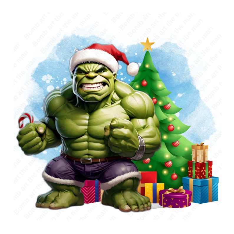 Hulk Christmas Clipart, Super Hero Png, Merry Christmas Clipart ...