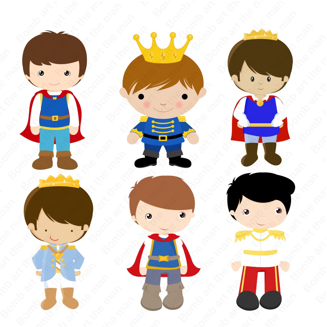 Mini Prince Clipart, Cute Prince Png Bundle, Fairy Tale Prince Clipart ...
