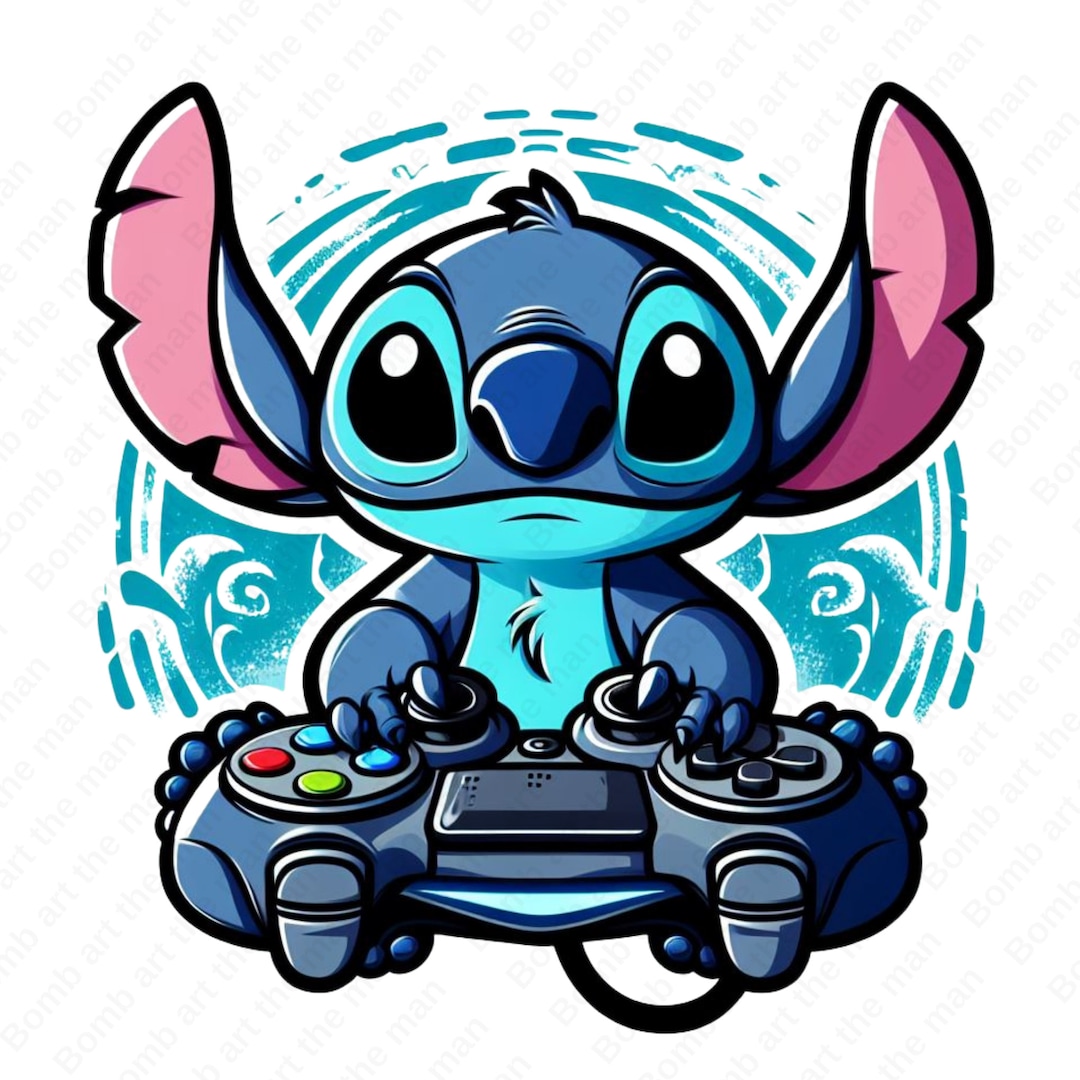 Stitch Clipart, Gamer Stitch Png, Cute Stitch Image, Transparent Design ...