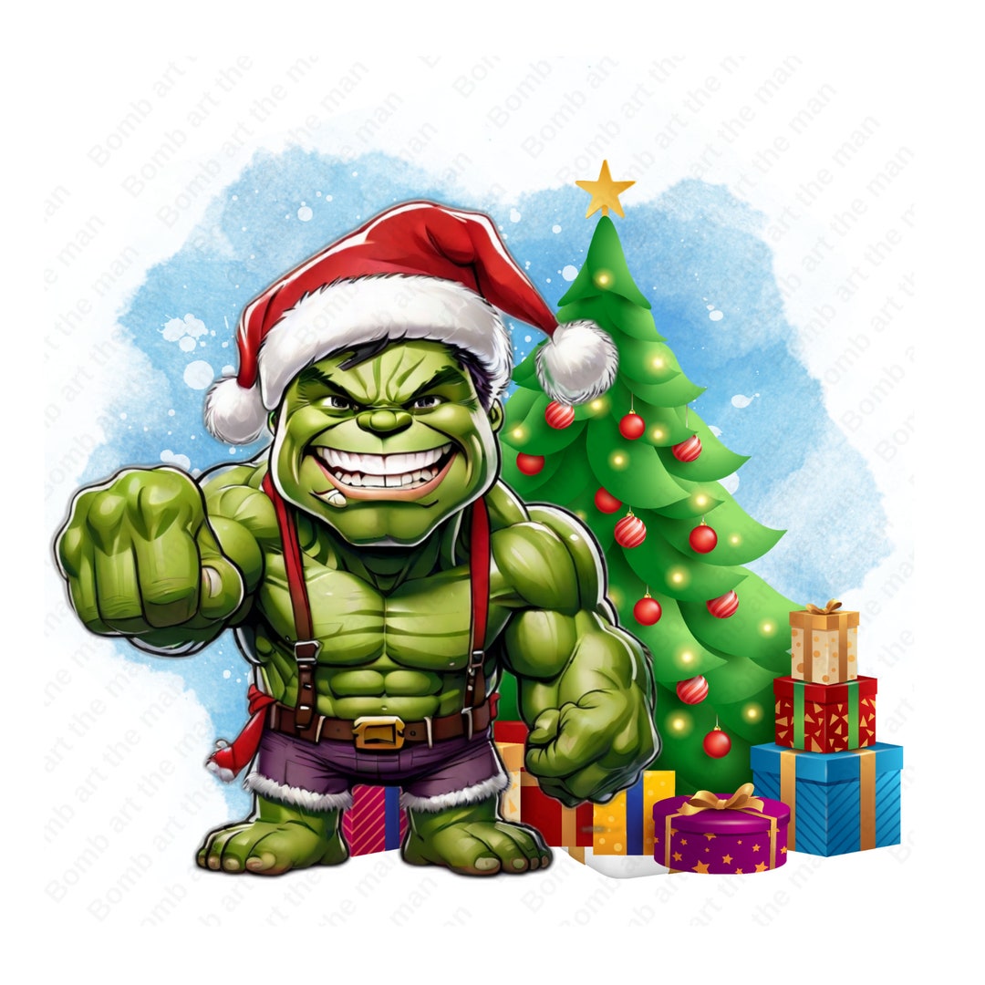 Hulk Christmas Clipart, Super Hero Png, Merry Christmas Png, Christmas ...