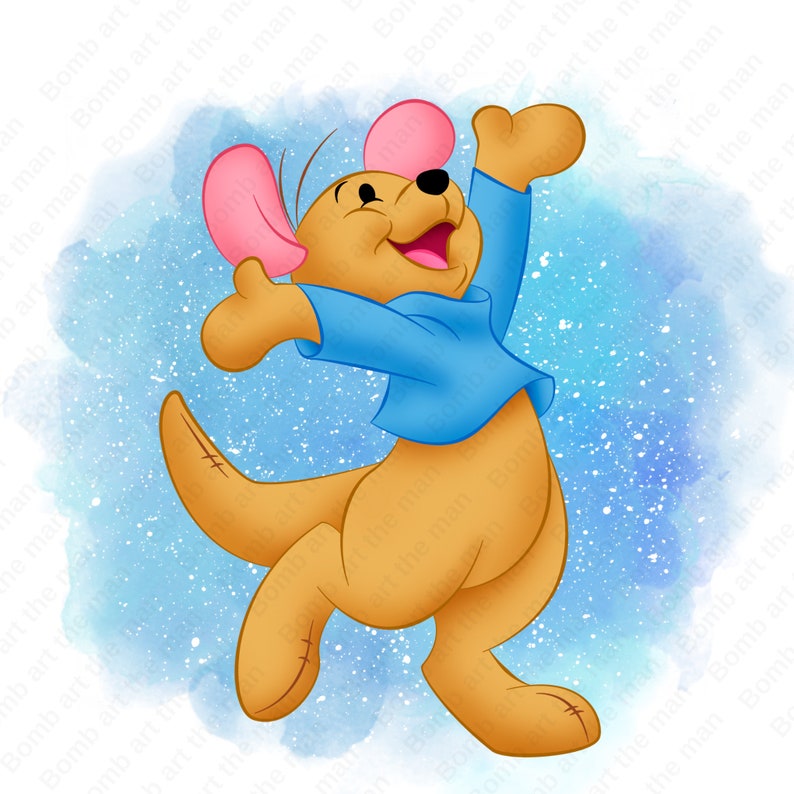 Kanga Roo Clipart, Cute Kanga Roo Png, Watercolor Background, Winnie ...