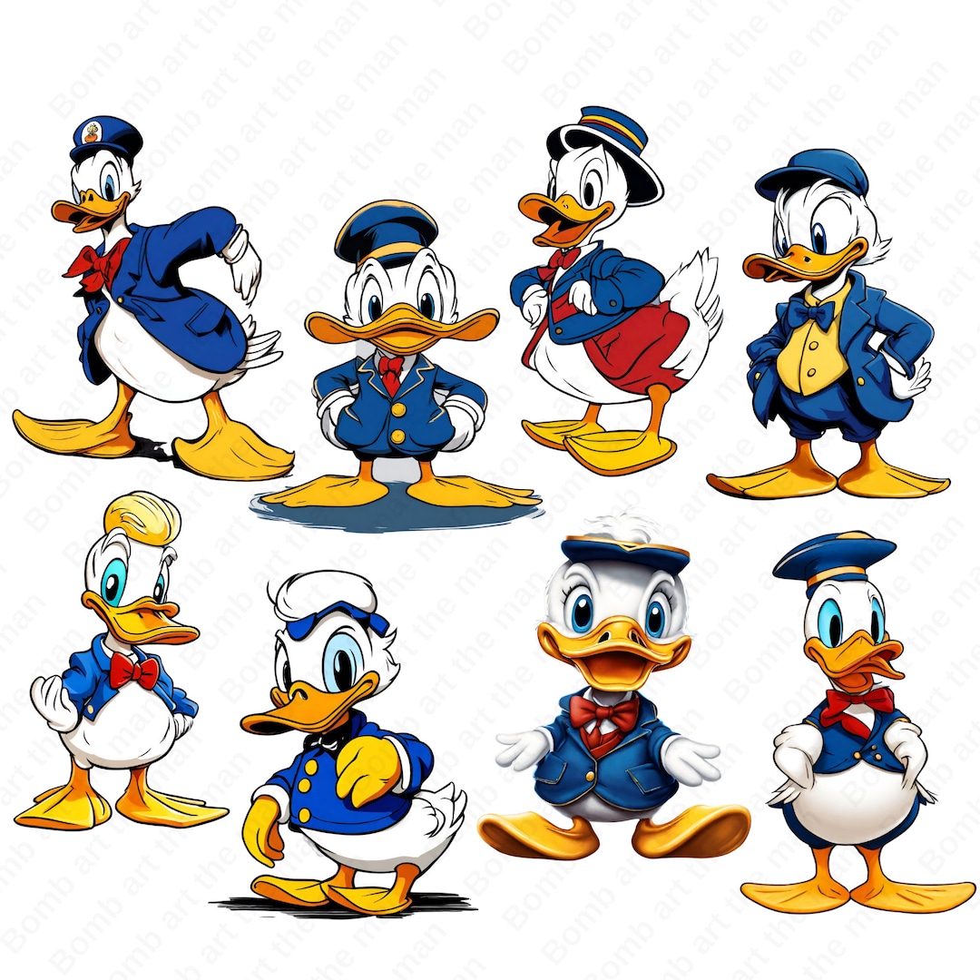 Donald Duck Png Bundle, Donald Duck Clipart Set, 8 Pcs, Instant ...