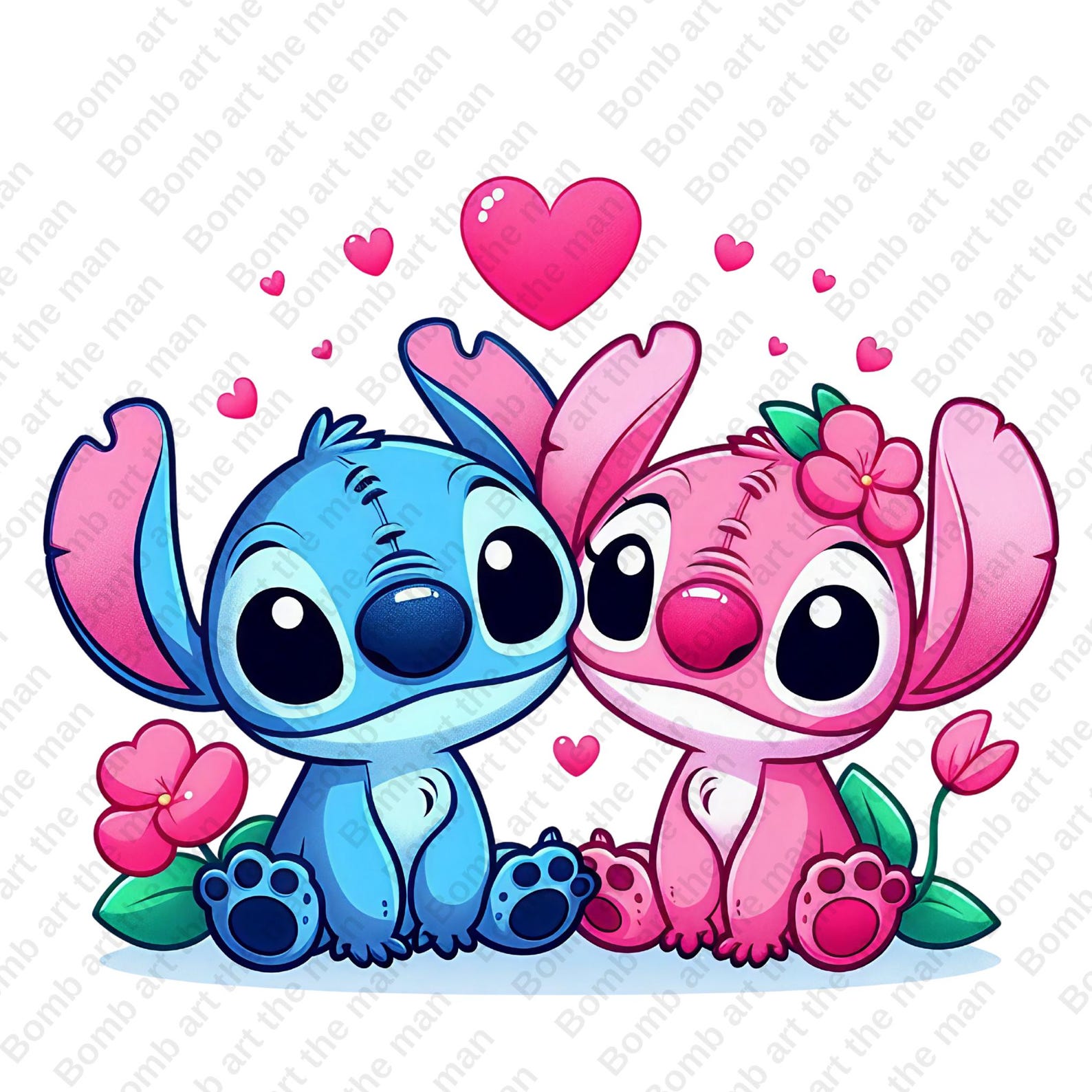 Stitch and Angel Png, Stitch and Angel Clipart, Stitch Love Design ...