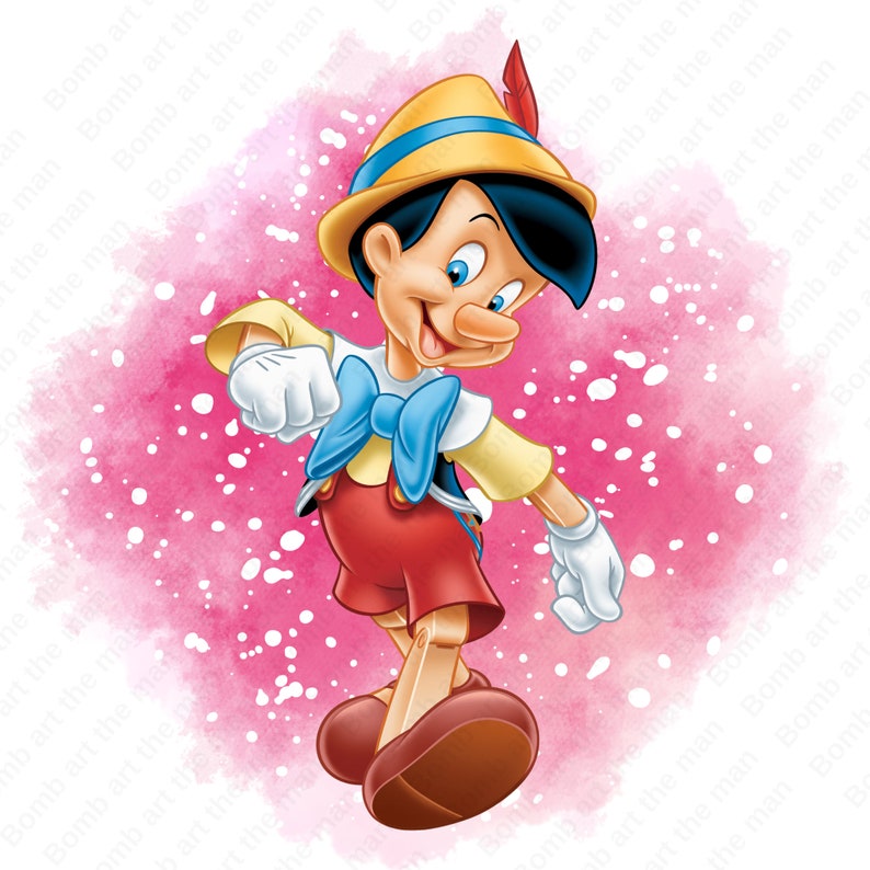 Cute Pinocchio Clipart, Pinocchio Png, Watercolor Background, Instant ...