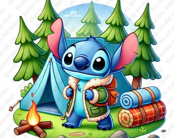 Stitch Cute Clipart, Stitch Png, Cute Cartoon Character, Transparent Design, Instant Download ...