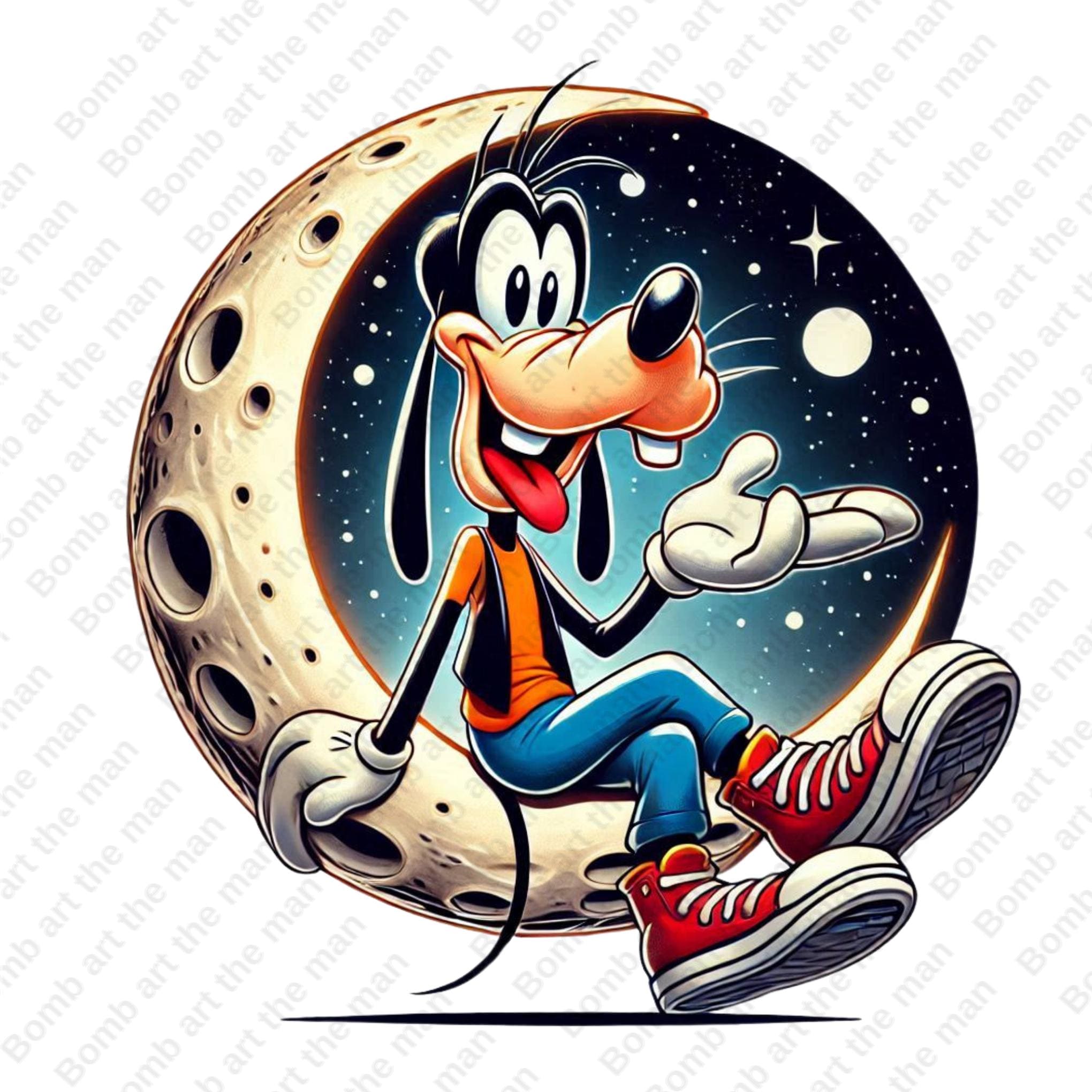 Goofy on the Moon Clipart, Goofy Png, Cute Goofy Clipart, Transparent ...