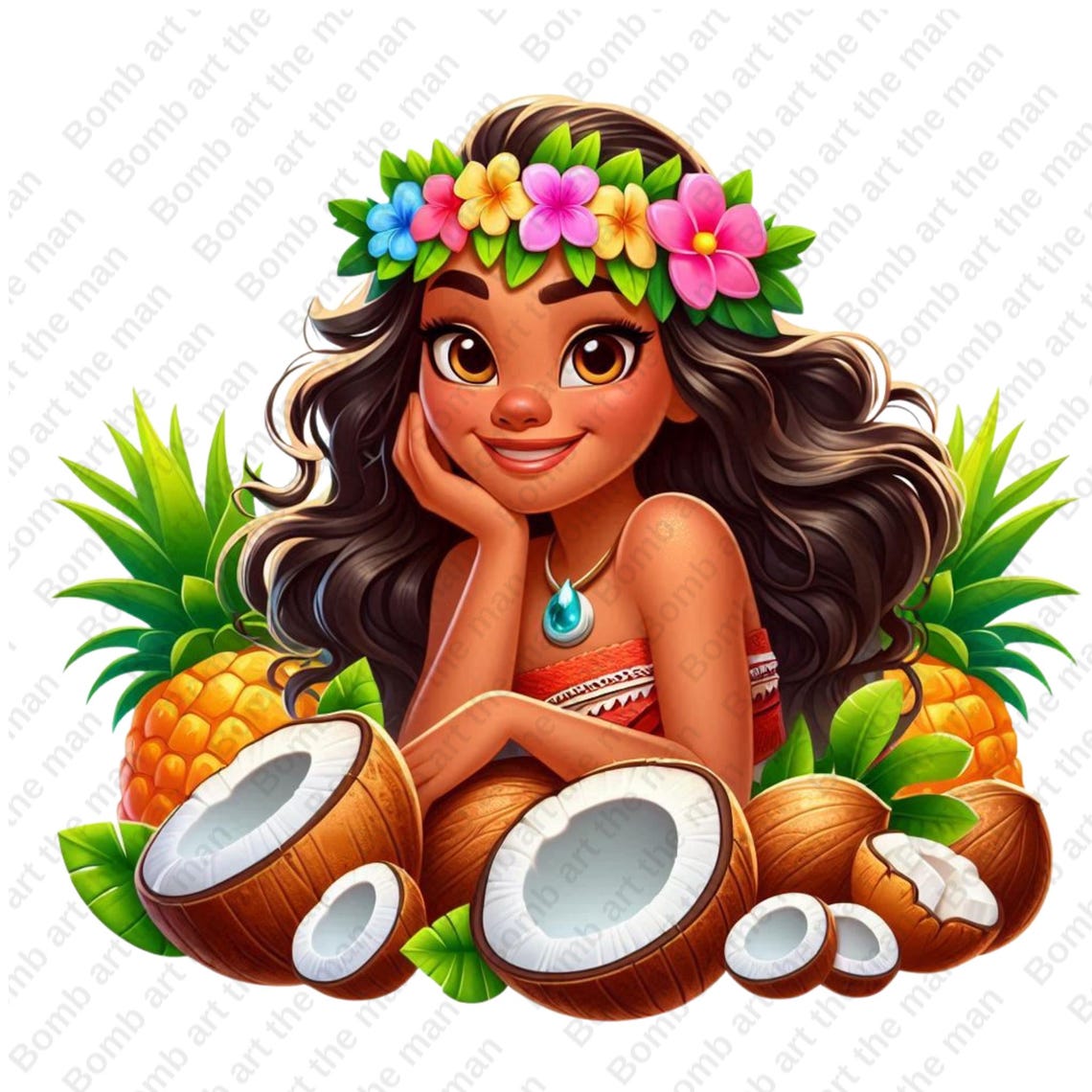 Princesa moana clipart, moana png, linda imagen de moana, diseño ...