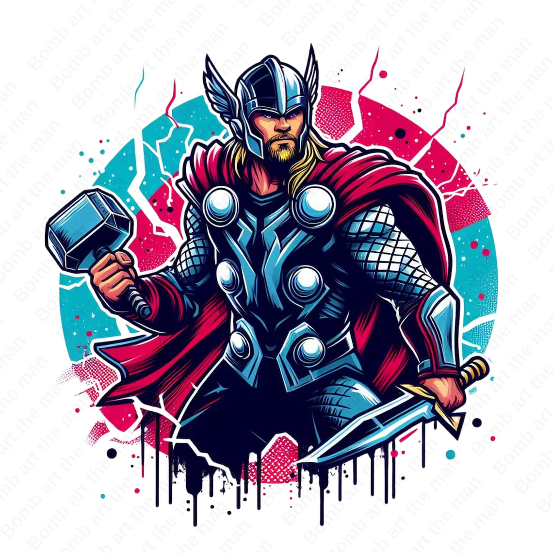 Thor Clipart, Thor Png, Super Hero Clipart, Super Hero Splash Design ...