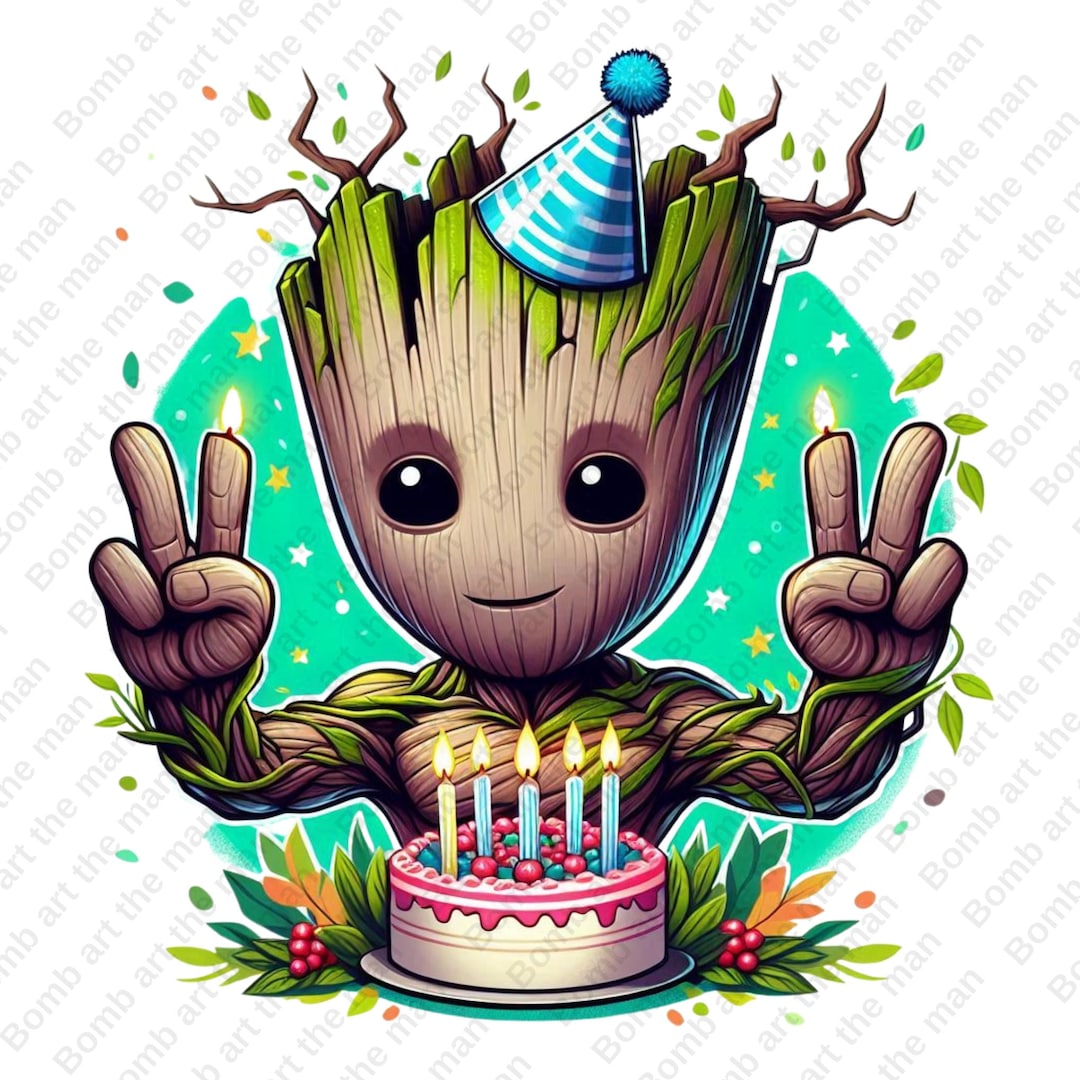 Groot Birthday Clipart, Groot Png, Birthday Design, Guardians of Galaxy ...