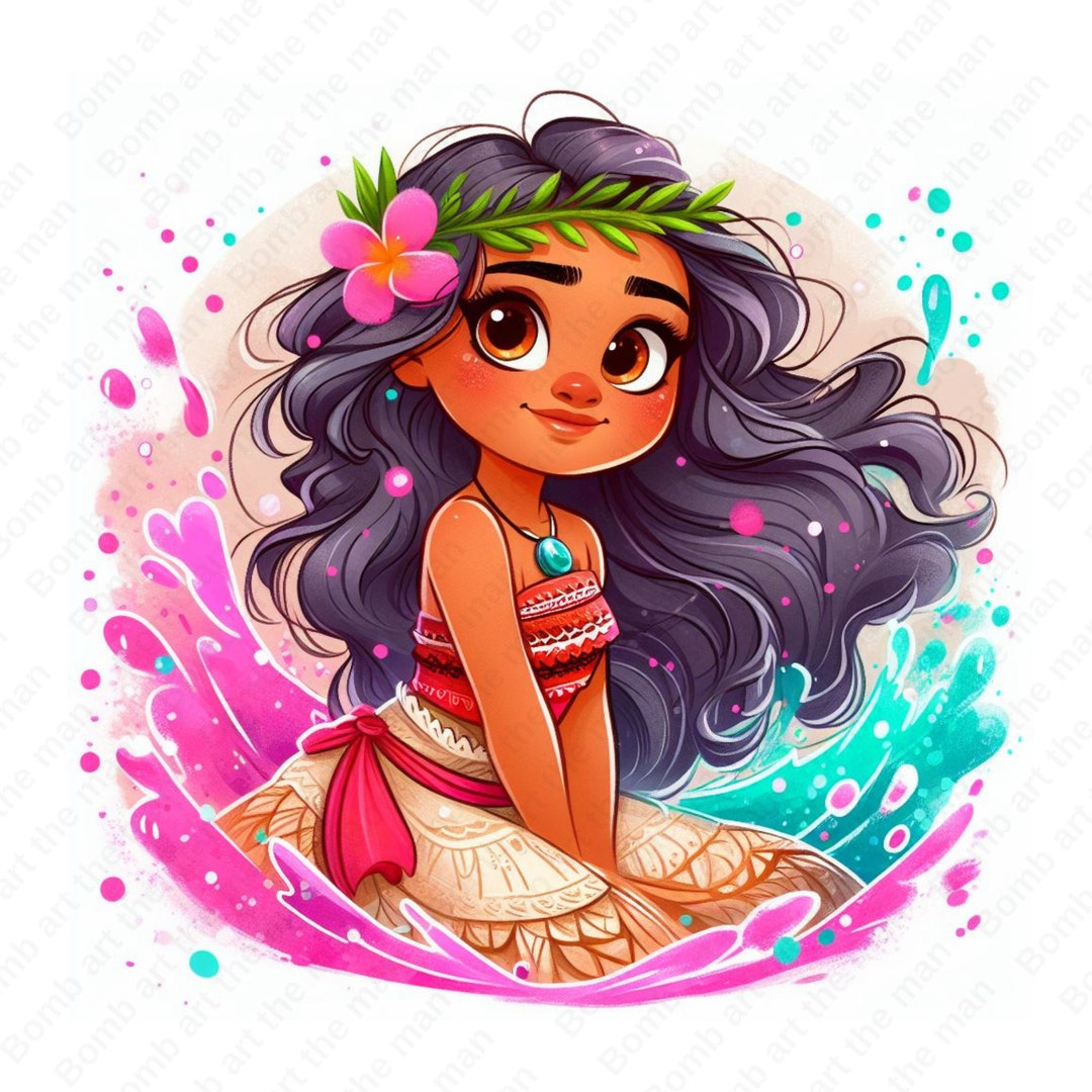 Princess Moana Clipart, Moana Png, Cute Moana Design, Color Splash ...