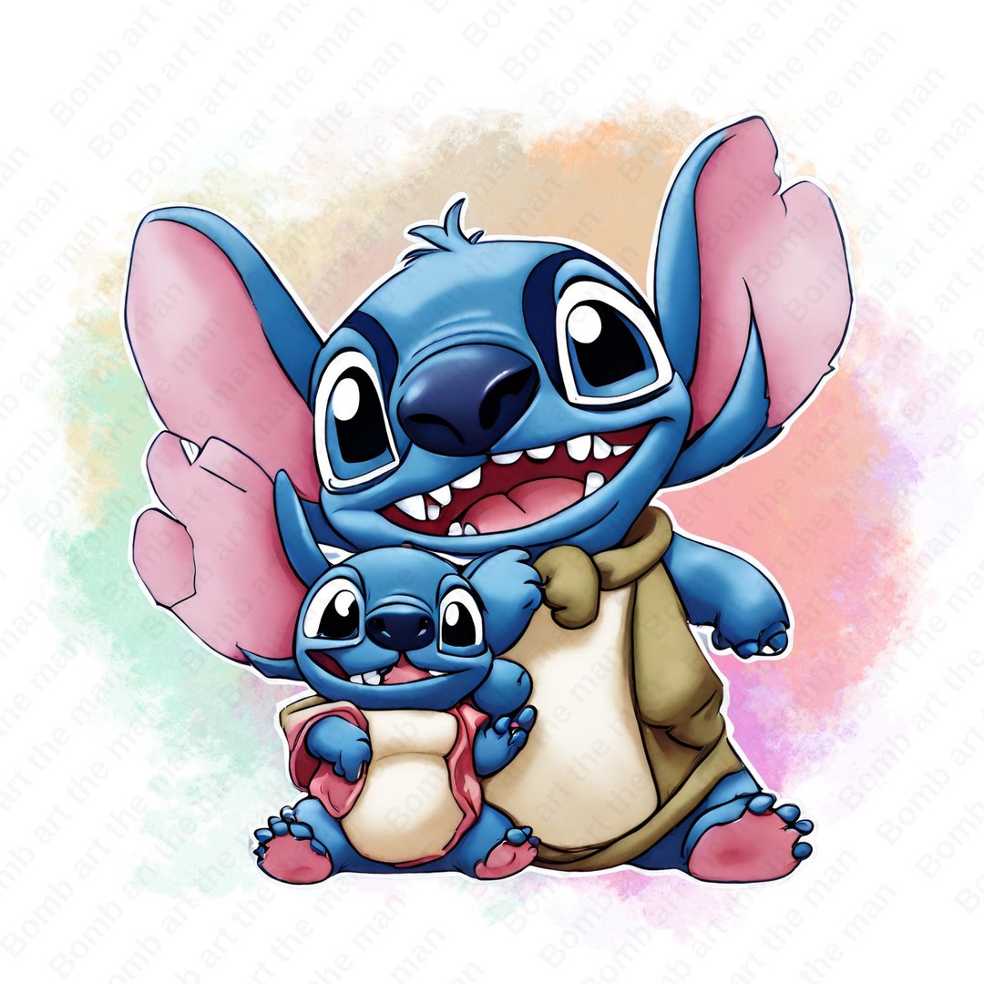 Cute Stitch Clipart, Baby Stitch, Stitch Png, Watercolor Background ...