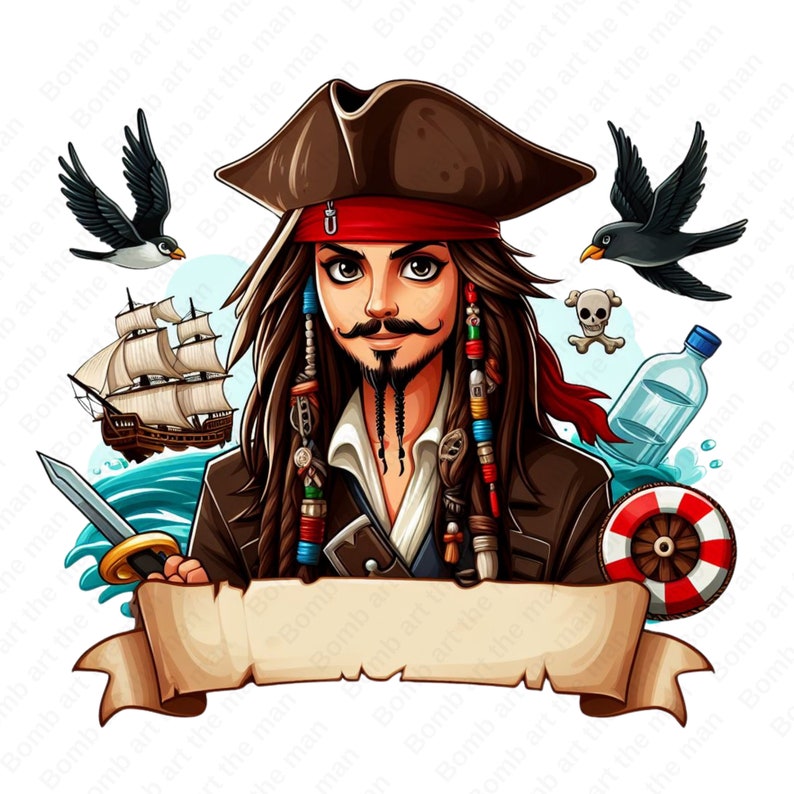 Cute Jack Sparrow Clipart, Pirates of the Caribbean, Pirates Clipart ...