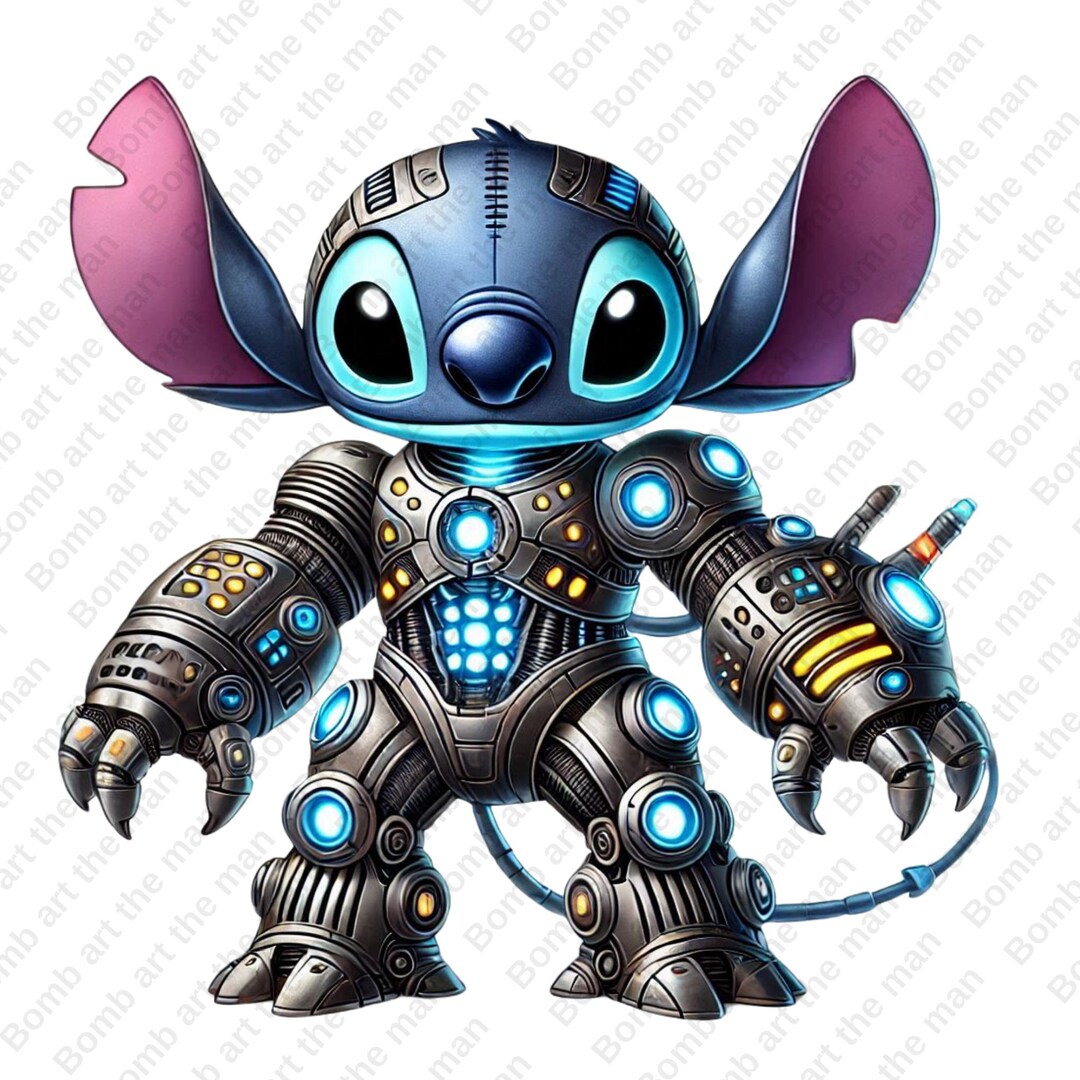 Robotic Stitch Clipart, Cute Stitch Png, Cartoon Character, Transparent ...