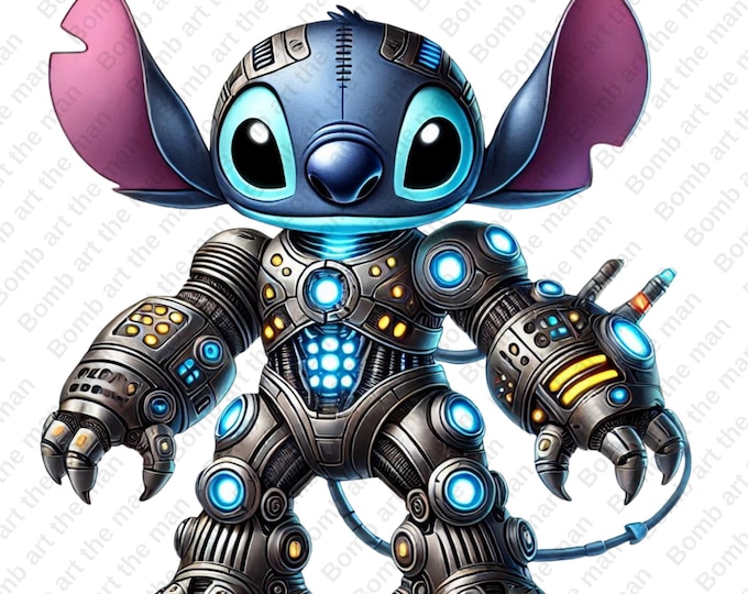 Cute Stitch Clipart, Stitch Png, Cute Cartoon Character, Transparent Design, Instant Download ...