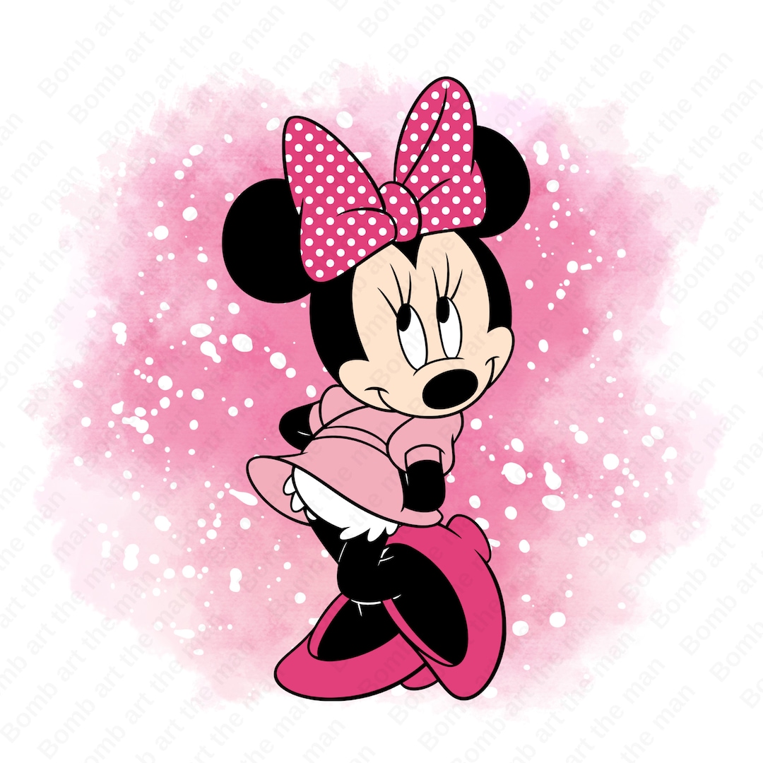 Cute Minnie Mouse Clipart, Minnie Mouse Png, Watercolor Background ...