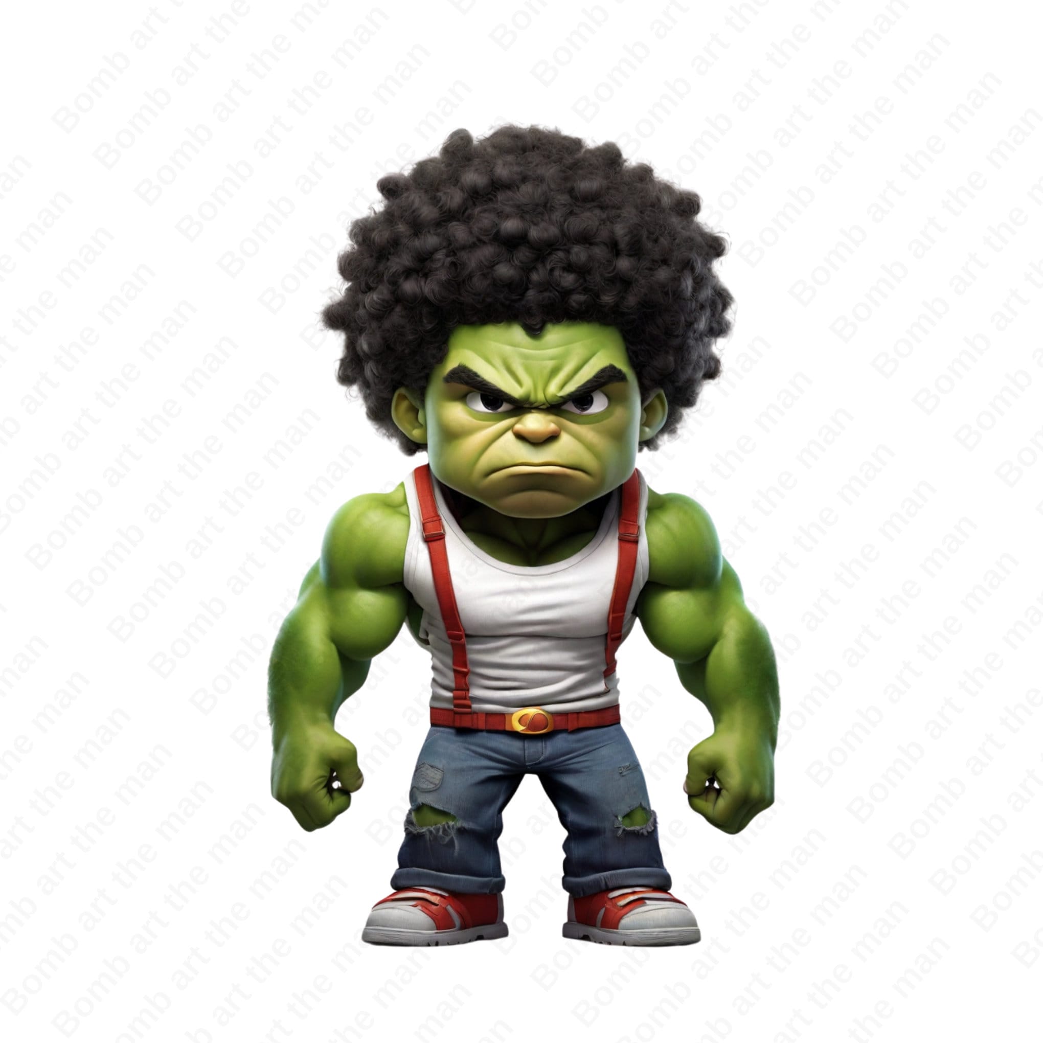 African Hulk Clipart, Cute Afro Hair Hulk Png, Transparent Design ...