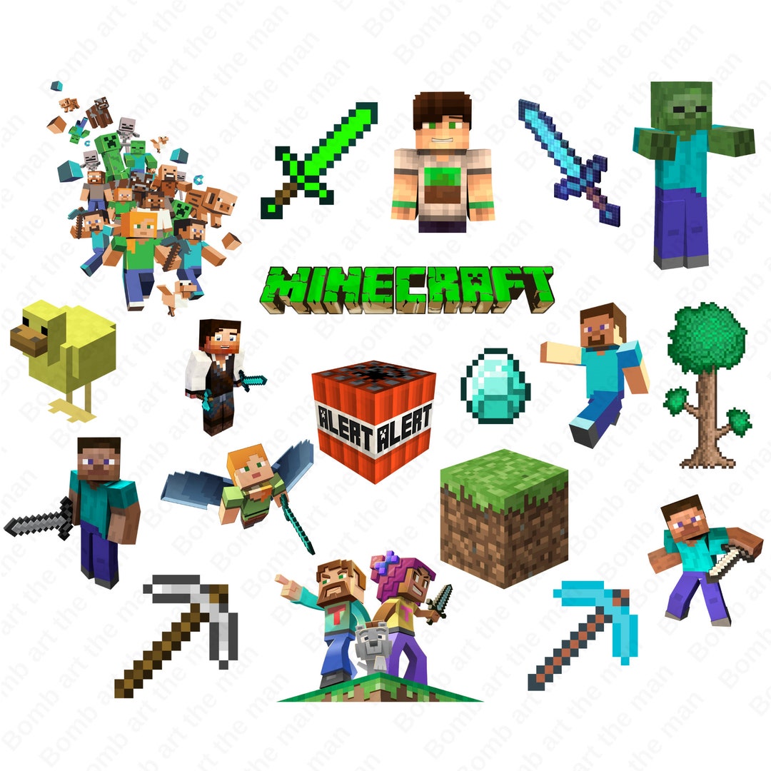 Minecraft Icons, Minecraft Png Bundle, Block Game Png, Video Game Icons ...