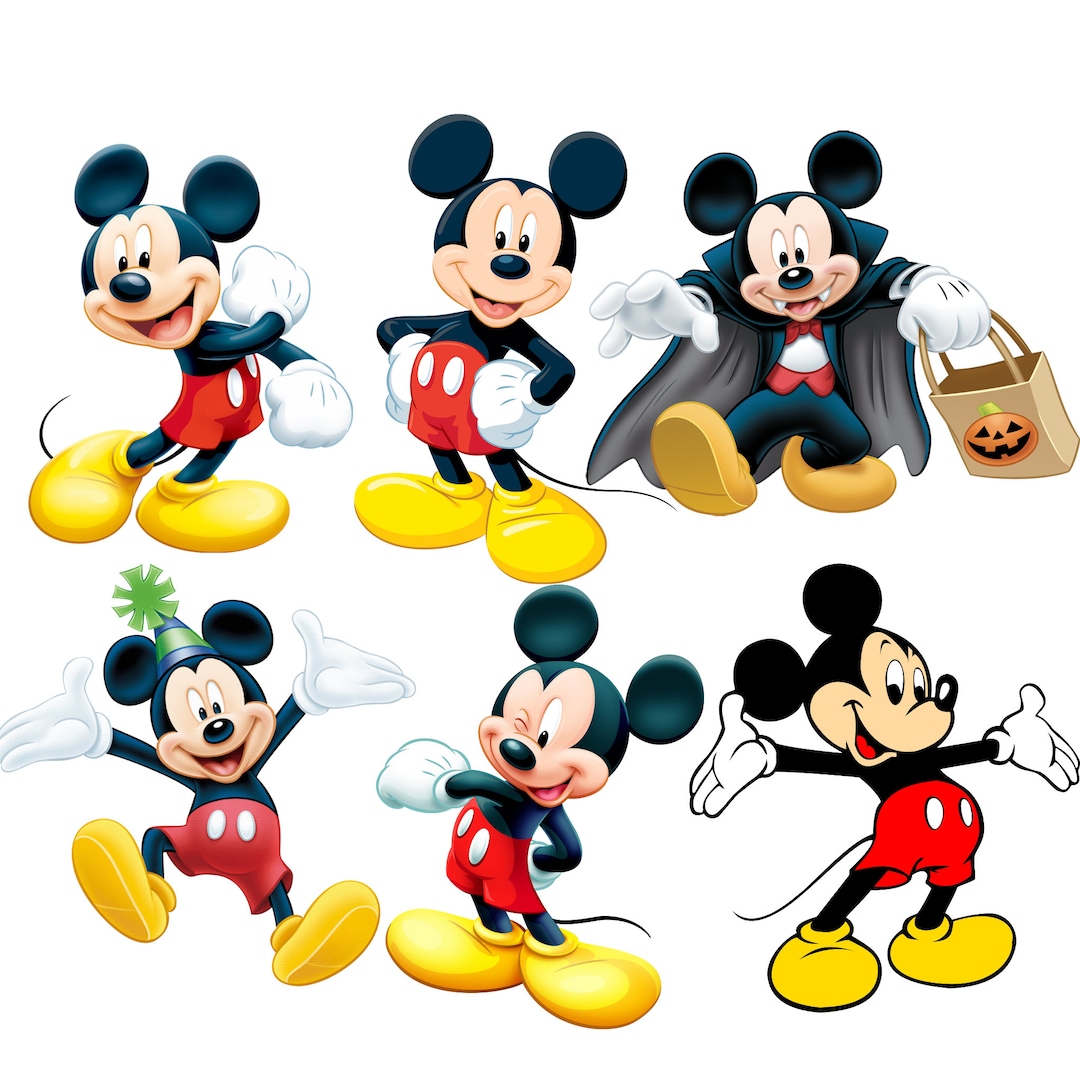 Mickey Mouse Png Bundle, Mickey Mouse Clipart Set, Mickey Png, Instant ...