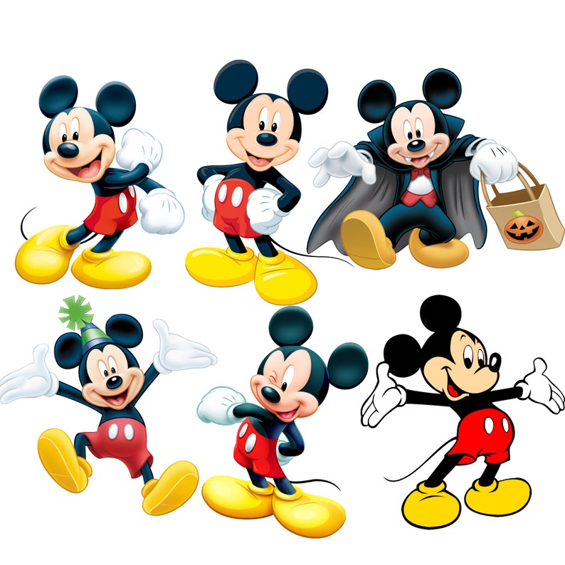 Mickey Mouse Png Bundle Mickey Mouse Clipart Set Mickey Png - Etsy