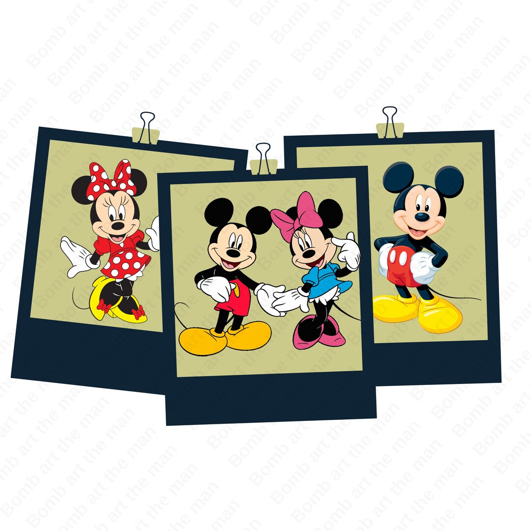 Mickey and Minnie Collage Design, Mickey Mouse Clipart, Minnie Mouse ...