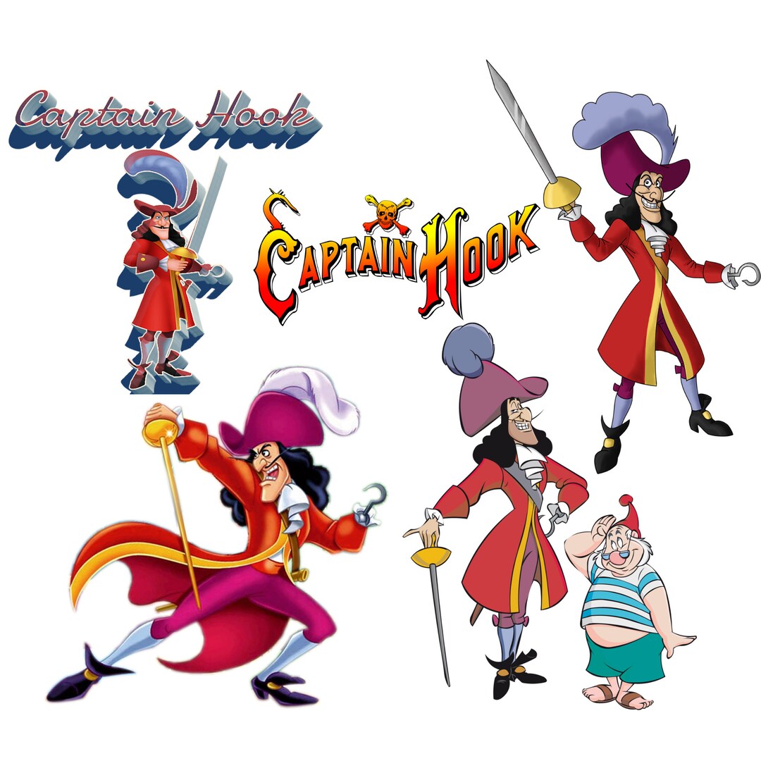 Captain Hook Png Bundle, Captain Hook Clipart, Cartoon Png, Transparent ...