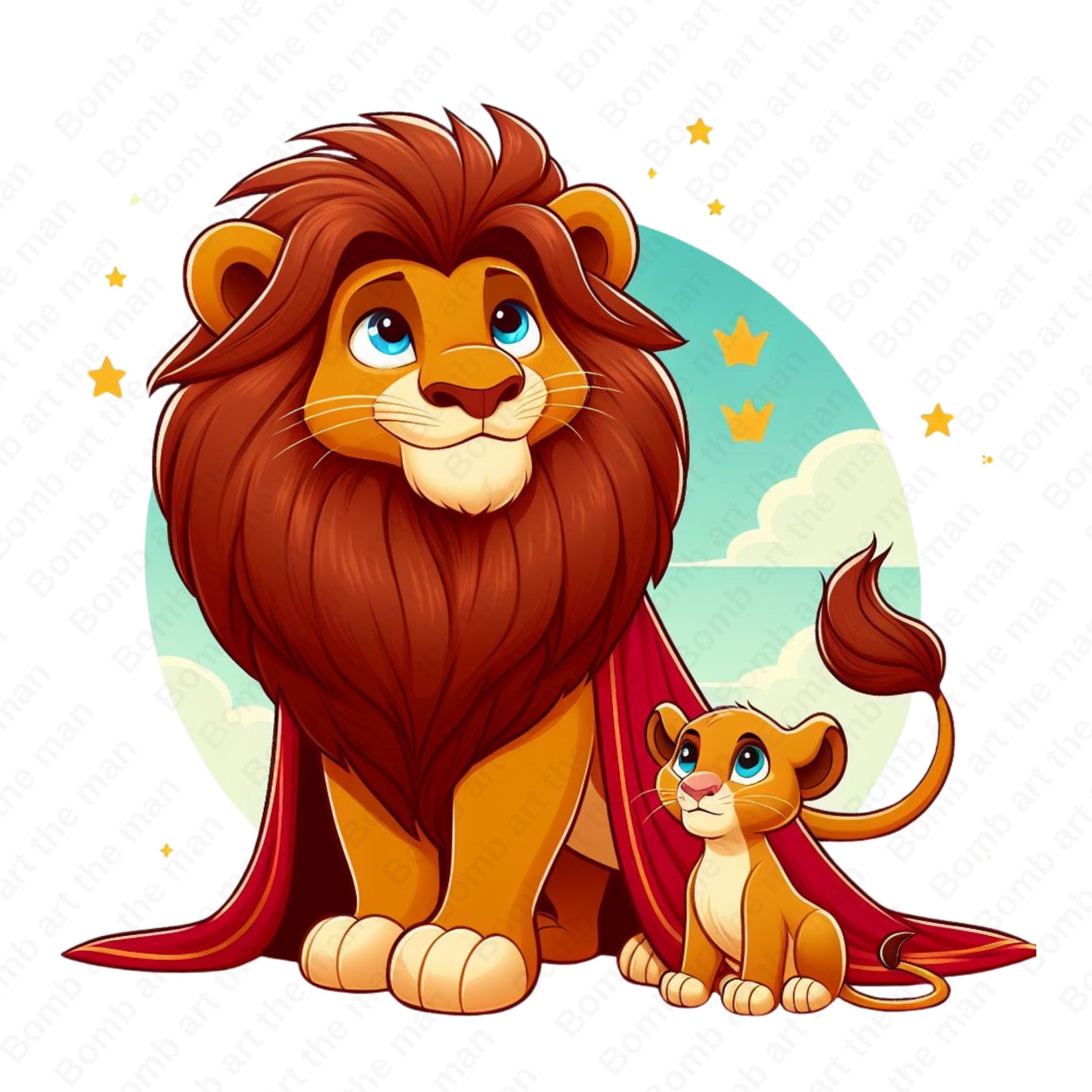Rey león y simba clipart, lindo rey león png, simba png, descarga ...