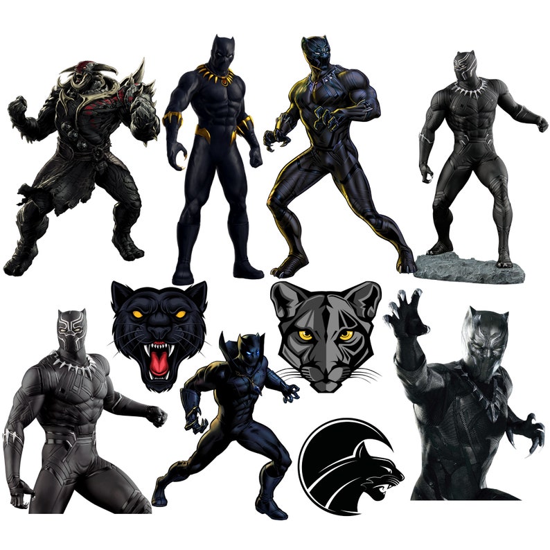 Black Panther Png Bundle Black Panther Clipart Super Hero - Etsy