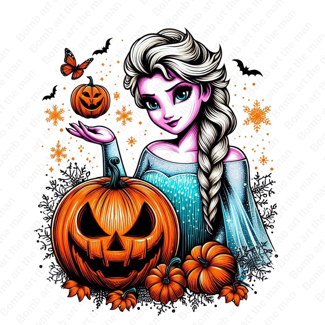 Halloween Clipart, Princess Elsa Clipart, Happy Halloween, Pumpkin ...