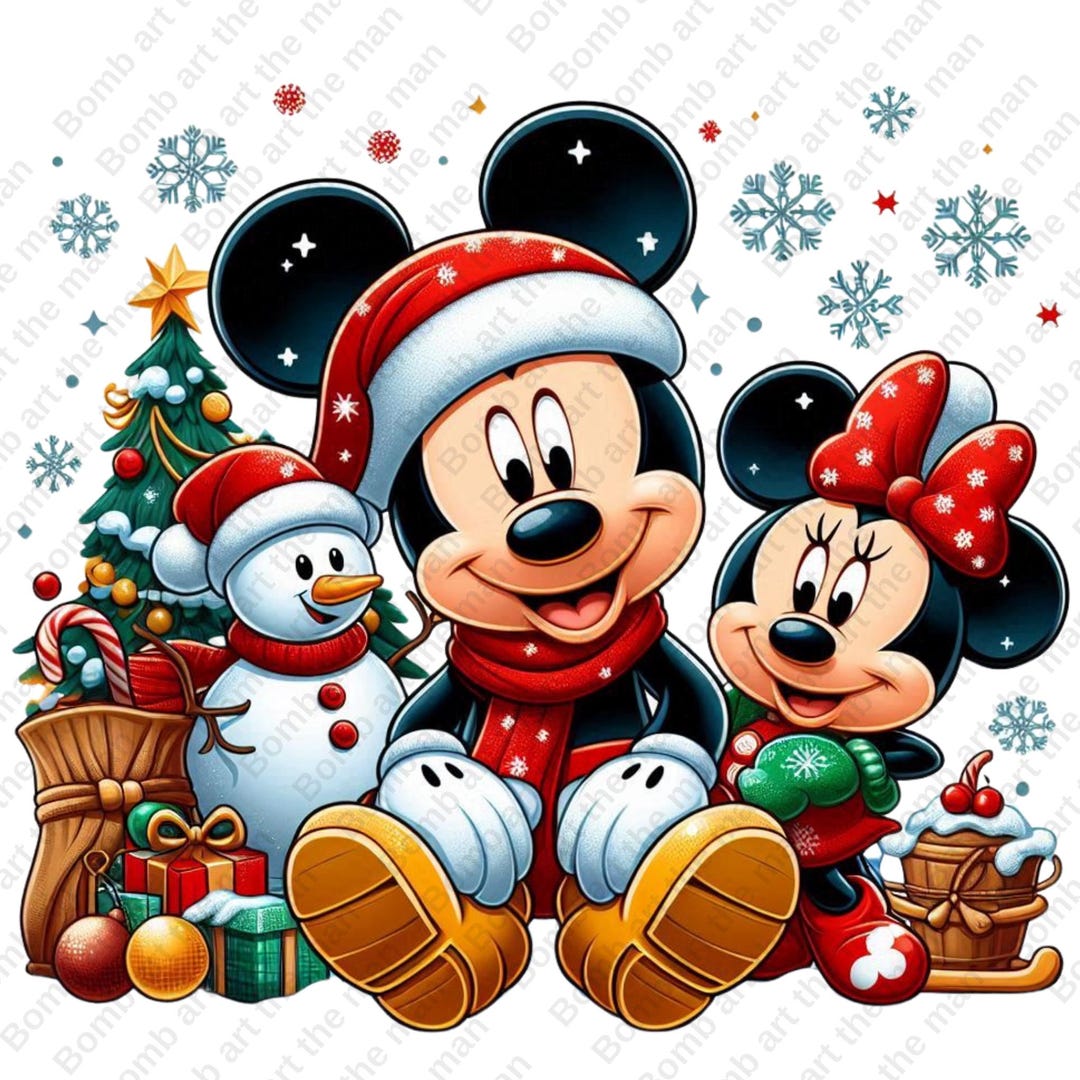 Mickey and Minnie Mouse Christmas Clipart, Mmerry Christmas Png, Mickey ...