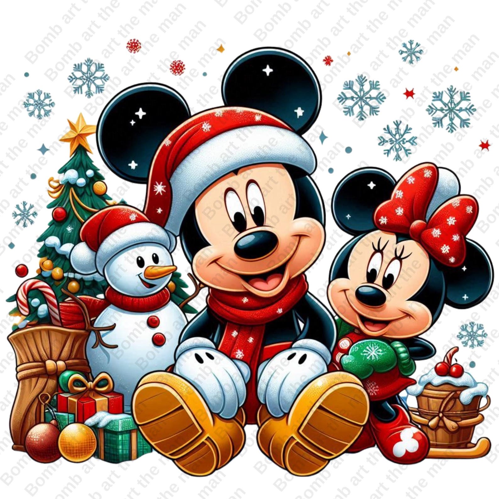 Mickey and Minnie Mouse Christmas Clipart, Mmerry Christmas Png, Mickey ...