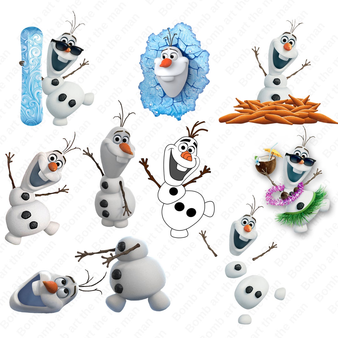 Olaf Png Bundle, Olaf Clipart Set, Frozen Png, Frozen Clipart Set ...