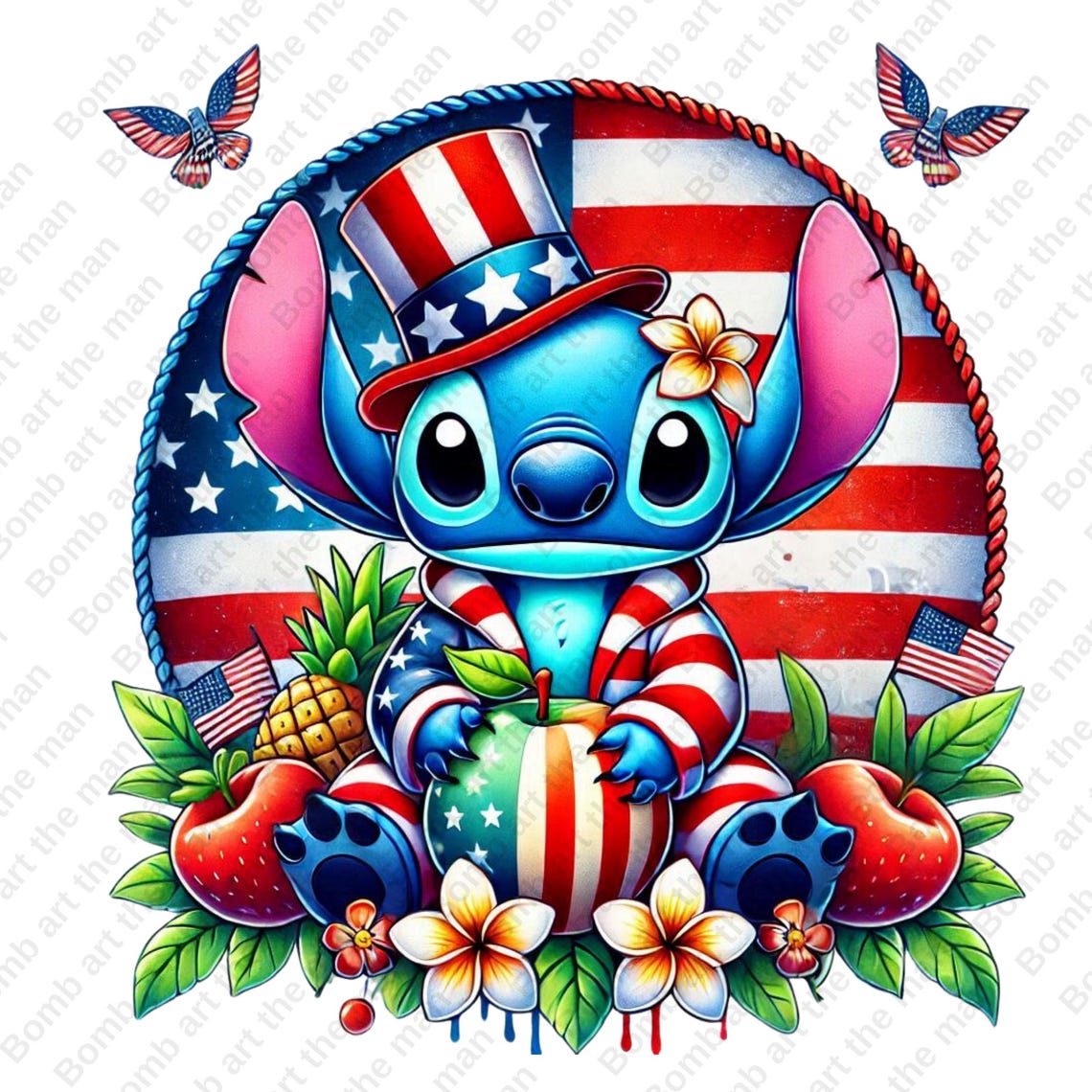 Stitch in America Clipart, Stitch and Usa Flag, Cute Stitch Png ...