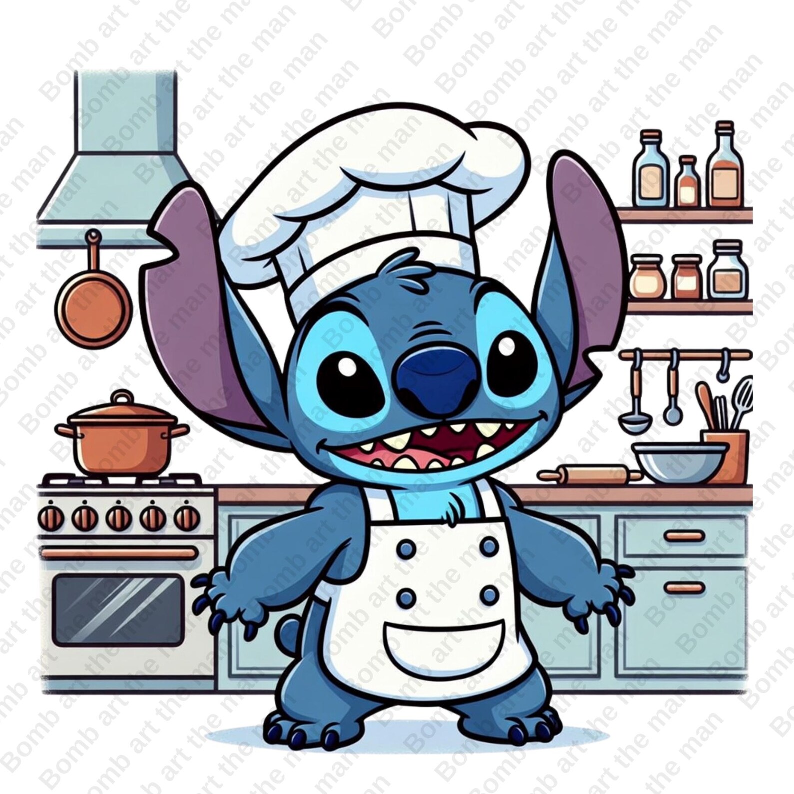 Imágenes prediseñadas de Stitch Kitchen Chef, Stitch Chef png, lindas ...