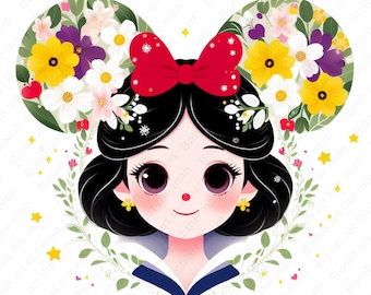 Princess Snow White Clipart, Snow White Png, Mouse Ear Design, Instant ...