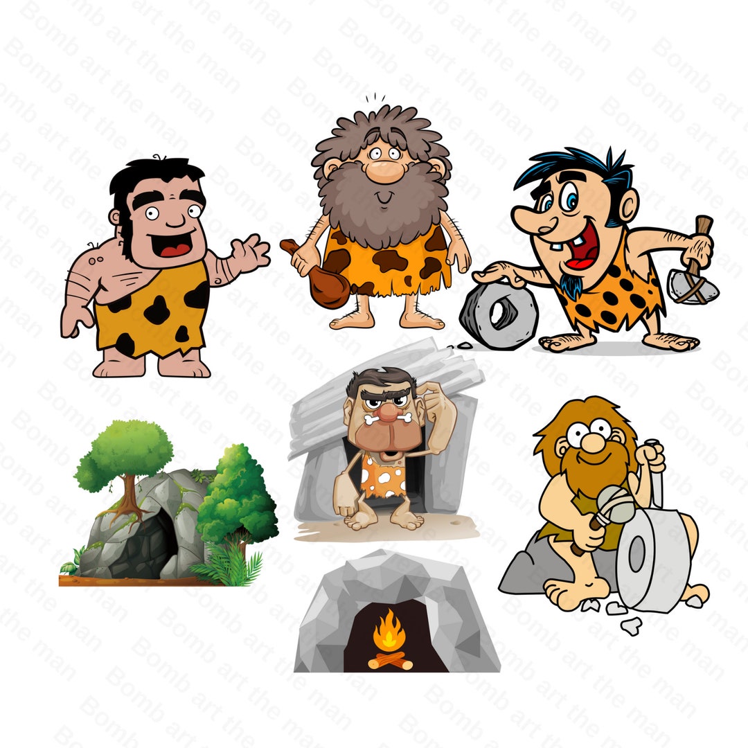 Caveman Png Bundle, Cute Caveman Clipart, Caveman Design - Etsy